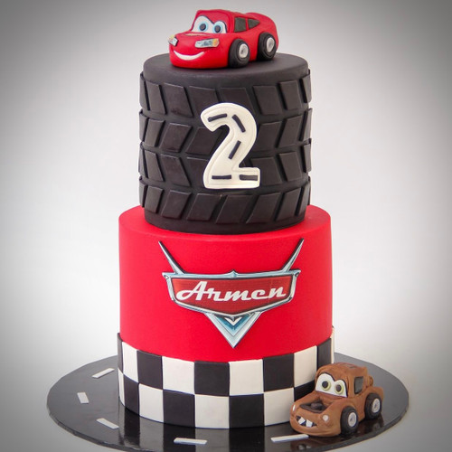 Special Lightning McQueen Cars Two-tier Toystory Cake