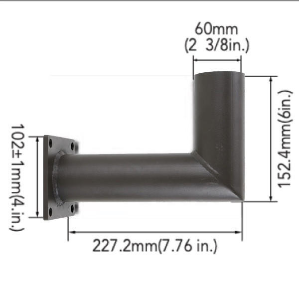 90 Degree Wall Mount Tenon Extension Arm Adapter