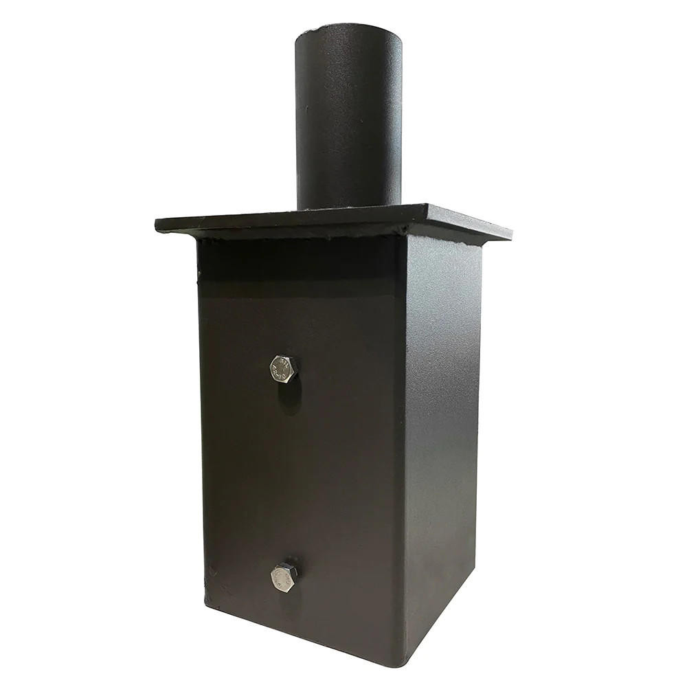 4" Square Light Pole Top Cap | Black Polycarbonate