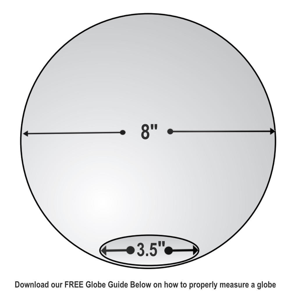 LBS Lighting | Clear 8" Light Globe with Neckless Opening