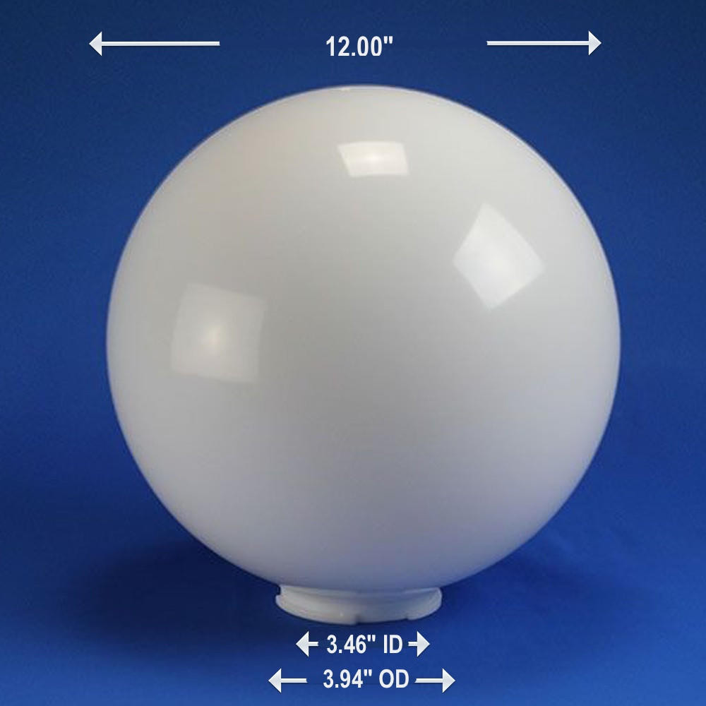 LBS Lighting | 12" White Plastic Globe, Twist & Lock