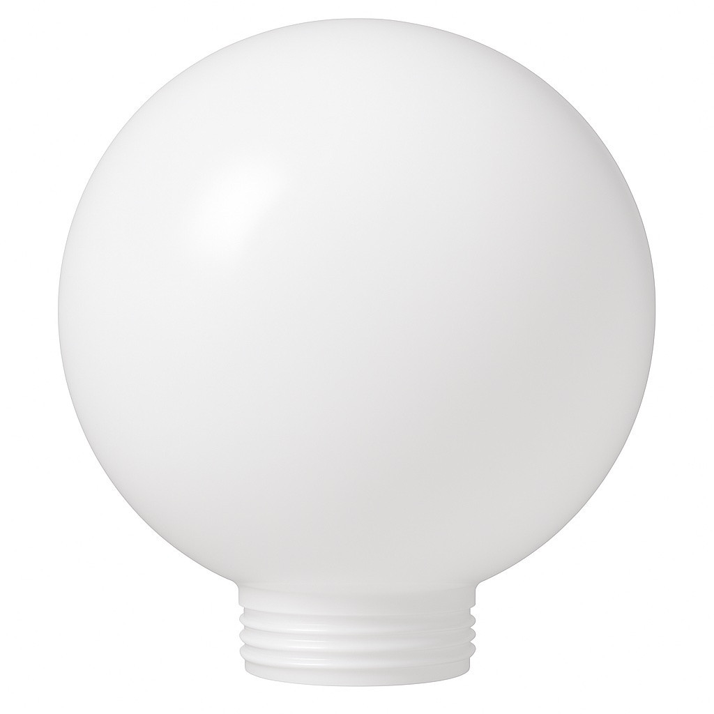 LBS Lighting | White 8" Plastic Acrylic Light Globe Screw Neck