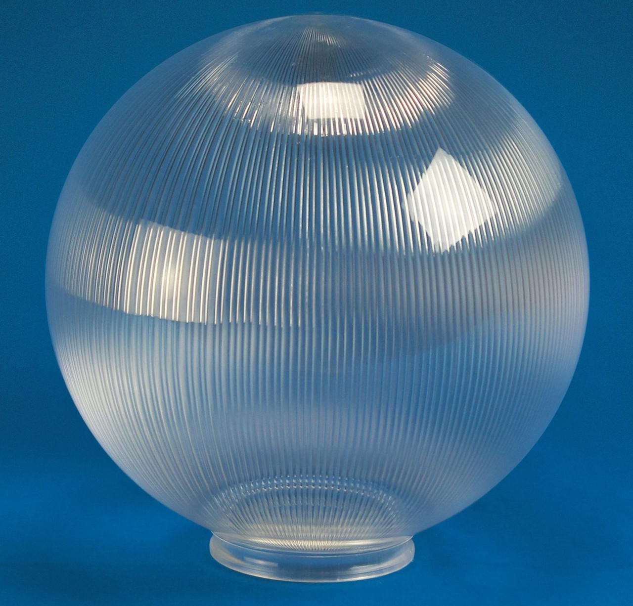 12" Clear Prismatic Globe Light Cover | 4" Neck Base