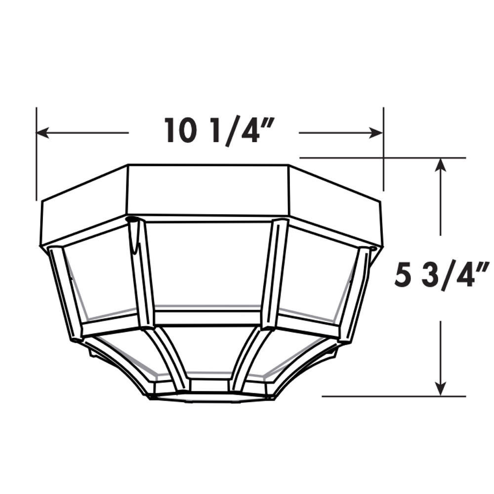 White Composite Octagon Ceiling Light Fixture for Outdoors