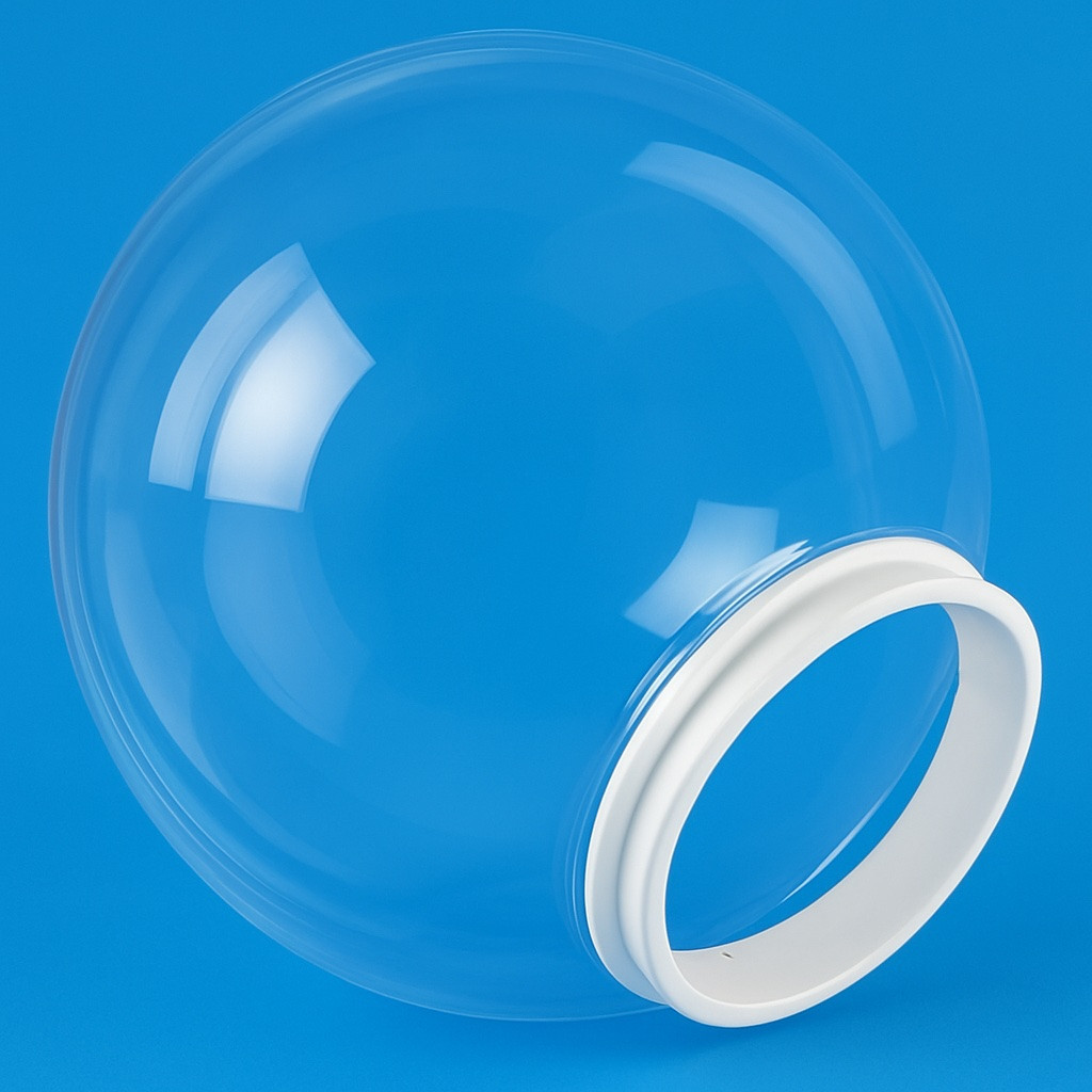 18" Clear Plastic Light Globe Cover with 8" Lip Base