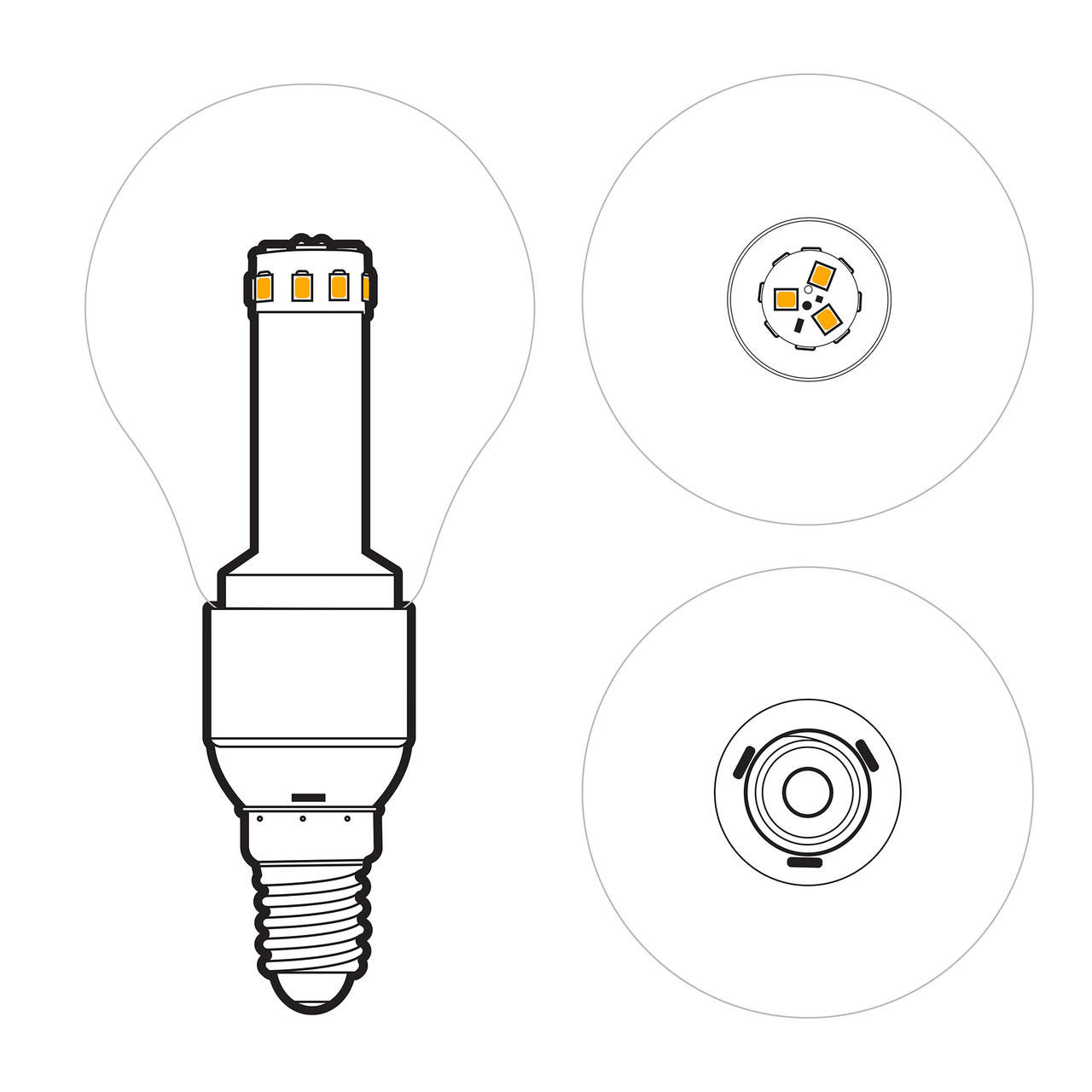 Gama Sonic A60WW20W-DIR - 2700K - GS Solar LED Replacement Bulb