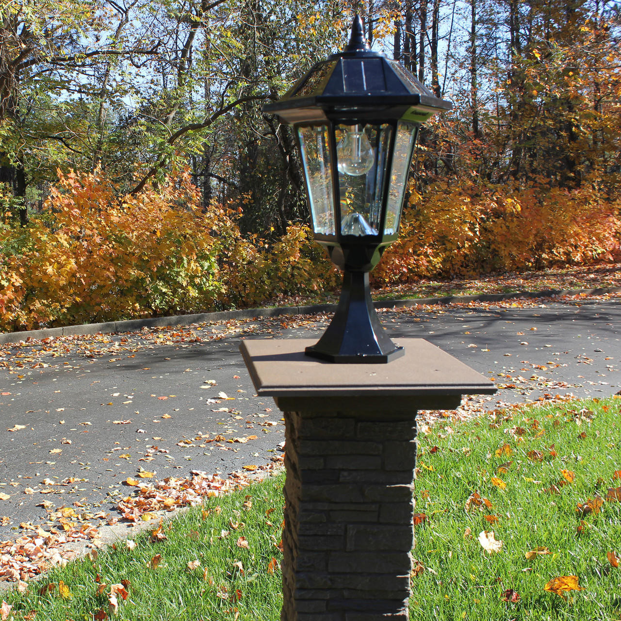 Gama Sonic 99B033 | Black Windsor Solar Light Tri-Mount