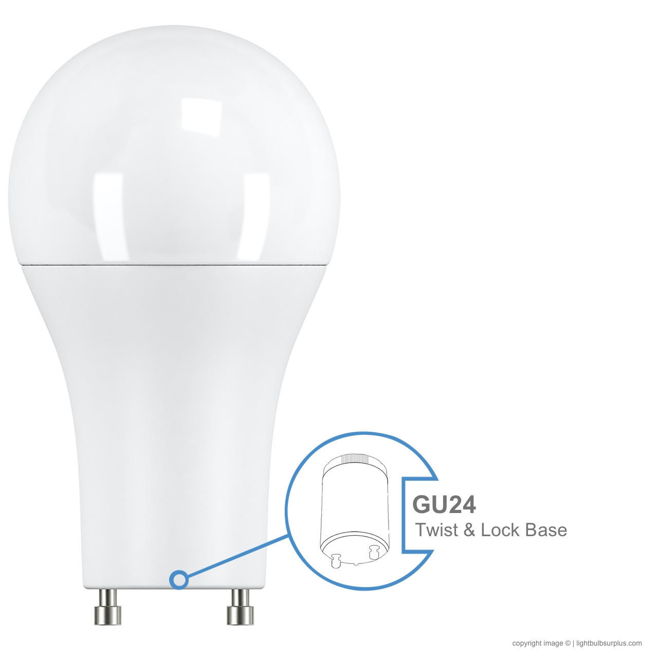 TCP LED10A19GUDOD30K | 10W A19 LED Twist & Lock GU24 Base | 3000K