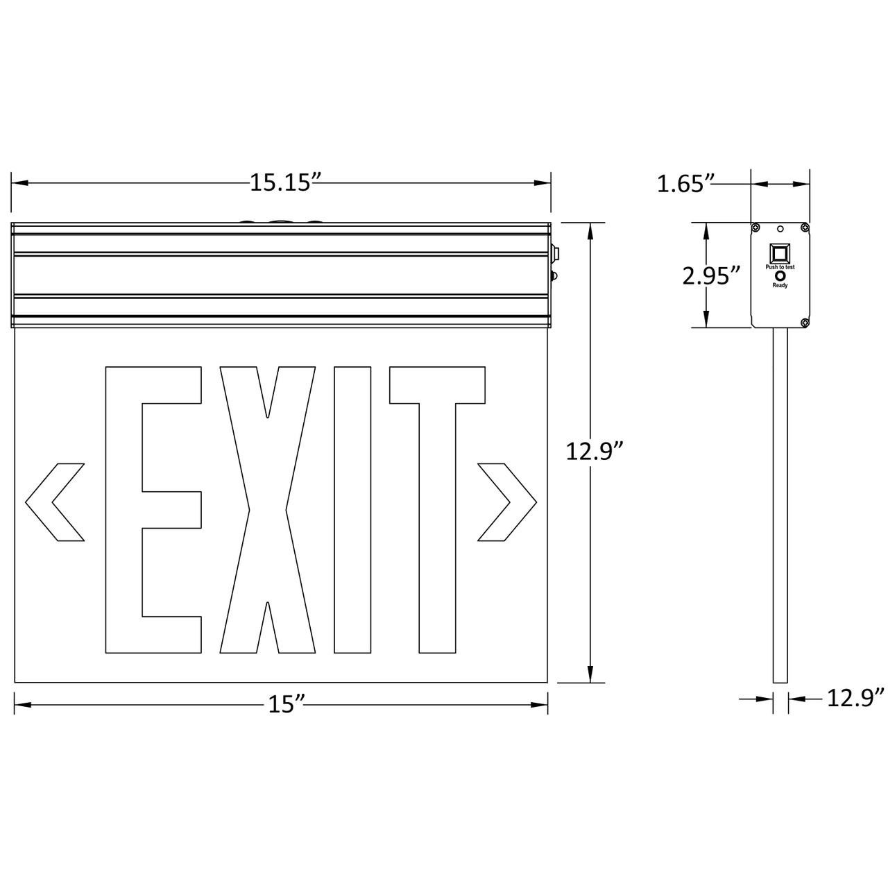 Sunlite 05277-SU | Clear Acrylic Red LED Edge Lit Exit Sign