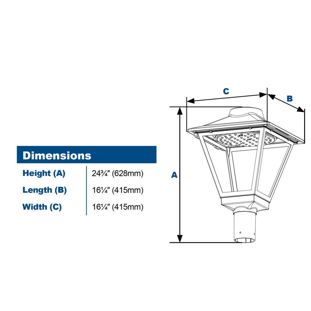 LBS Lighting | HR20Q LED Post Top Coach BAA Street Light