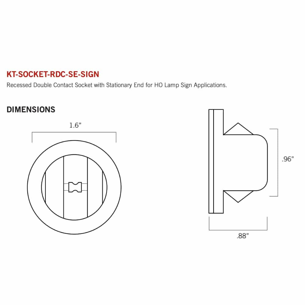 Keystone KT-SOCKET-RDC-SE-SIGN | Recessed Double Contact Socket