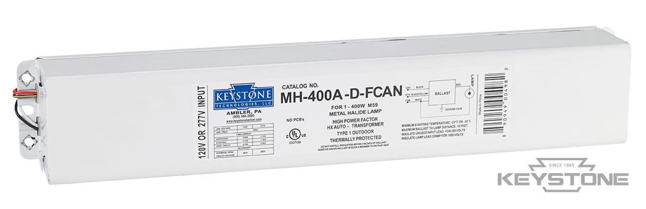 Keystone MH-400A-D-FCAN | 400W F-Can Metal Halide Ballast