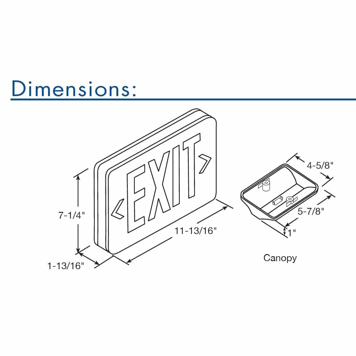 TCP 22742US | LED Exit Sign with Red Letters AC Only