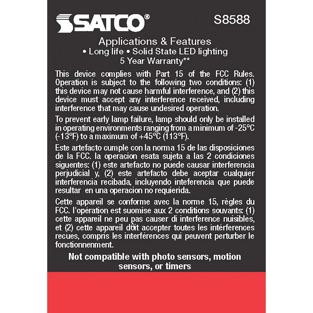 Satco S8588 | 6.5W LED MR16 Light Bulb | 2700K CCT
