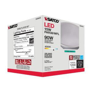 Satco S29453 | 15W LED PAR38 Reflector Light Bulb | 4000K CCT