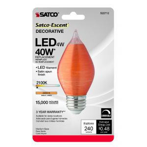 Satco S22712 | 4W LED C15 Filament Light Bulb | 2100K CCT