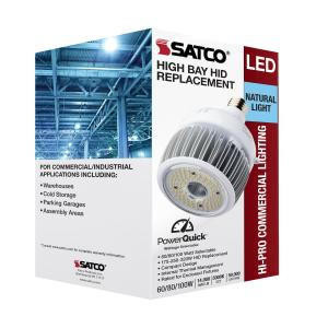 Satco S33113 | 60W/80W/100W LED HID Hi-Bay Light Bulb | 5000K CCT