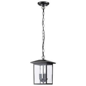 Satco 60-5933 Matte Black Ceiling Hanging Light with Clear Glass