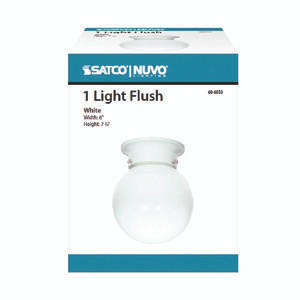Satco 60-6033 White Ceiling Light with White Glass