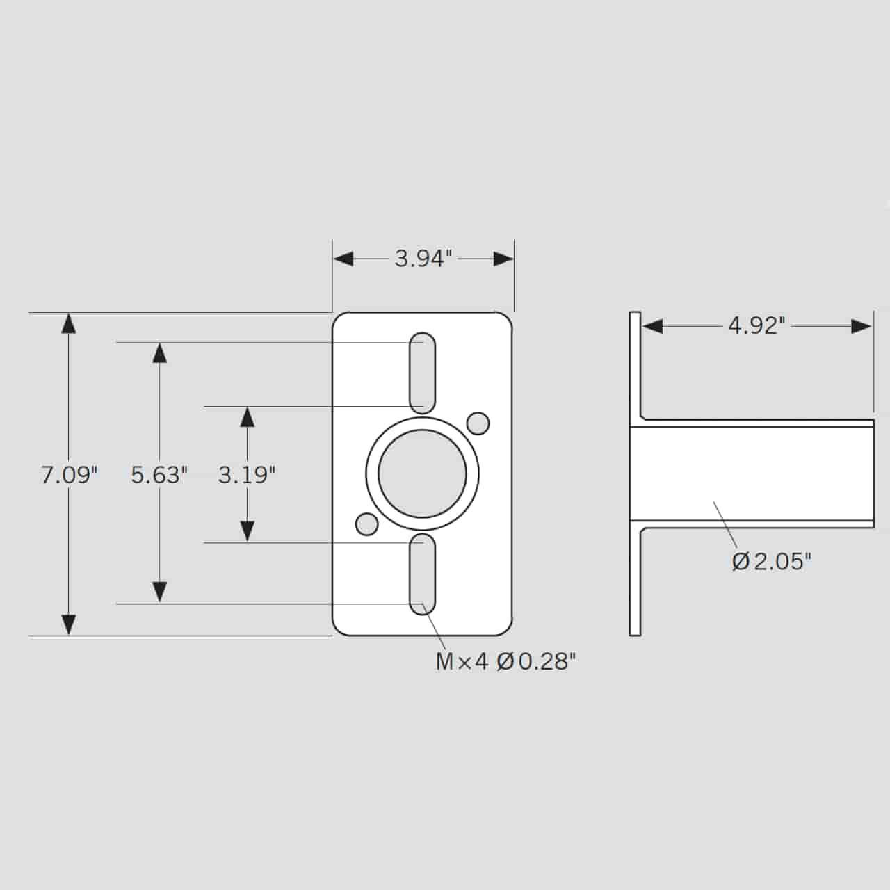 Keystone KT-PMST-R-S | Tenon Side Mount Round Pole Bracket