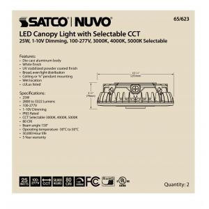 Satco 65-623 White Canopy Ceiling Light