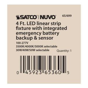 Satco 65-699 White Strip Light with Integrated Battery Backup & Sensor