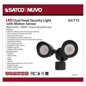 Satco 65-715 Black Security Light with Motion Sensor