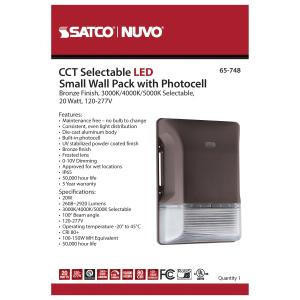 Satco 65-748 Bronze Wall Pack Light with Photocell