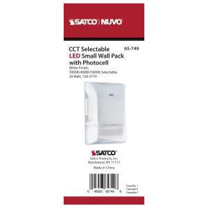 Satco 65-749 White Wall Pack Light with Photocell