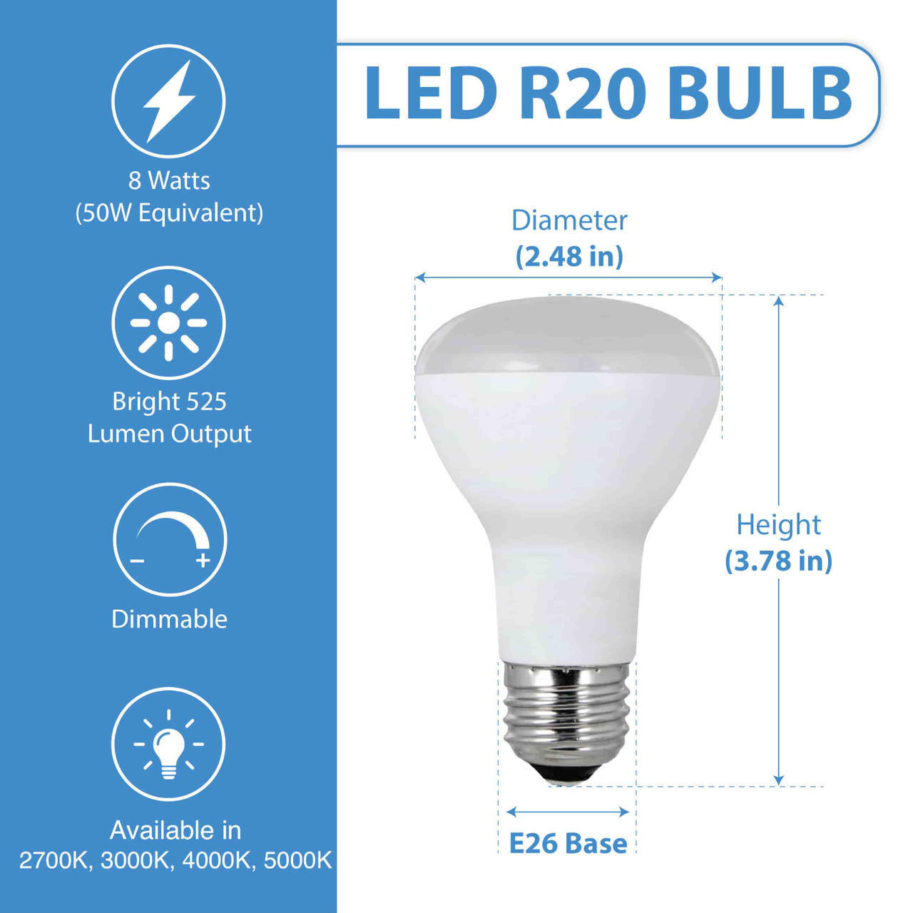 7W BR20 LED Bulb: Dimmable & Energy-Efficient Replacement