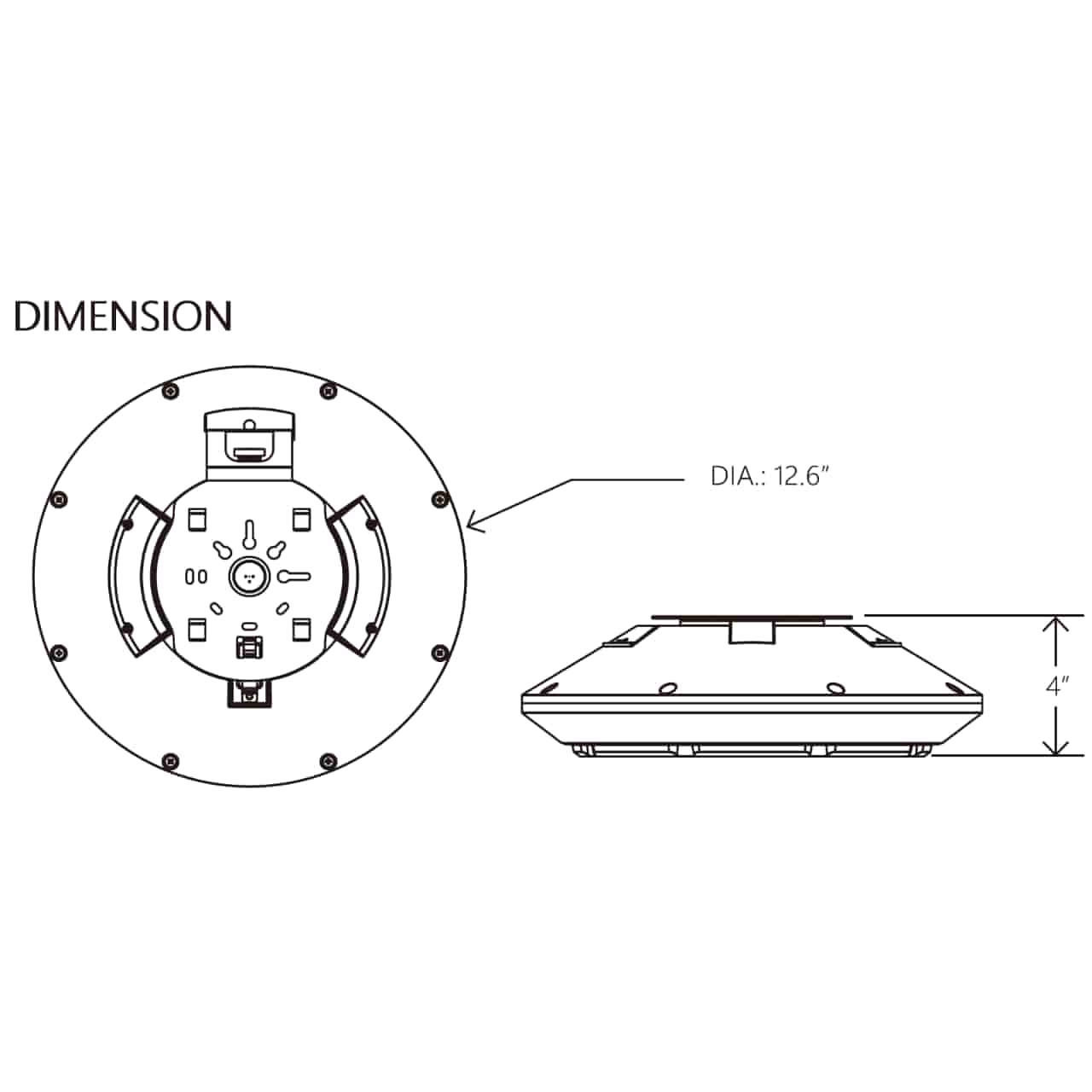 LED Emergency Battery Backup White Garage Canopy Fixture