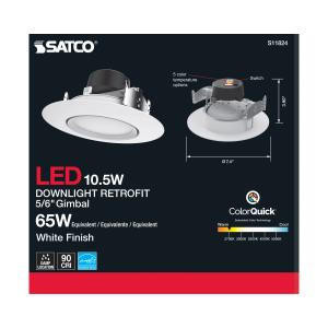 Satco S11824 | CCT Selectable LED Gimbal | Modern Adjustable Downlight