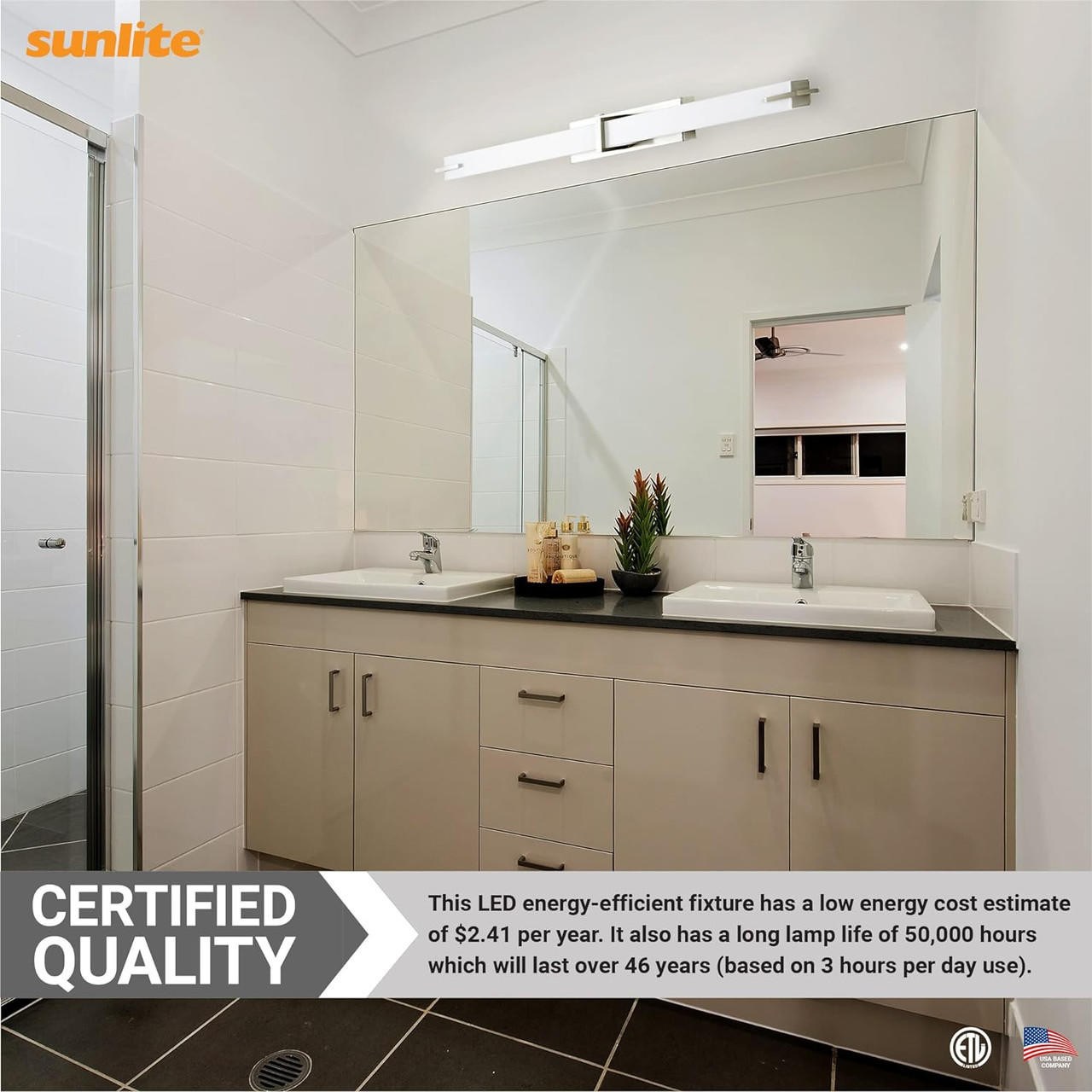 Sunlite 85120-SU | 36" Brushed Nickel LED Vanity Bar