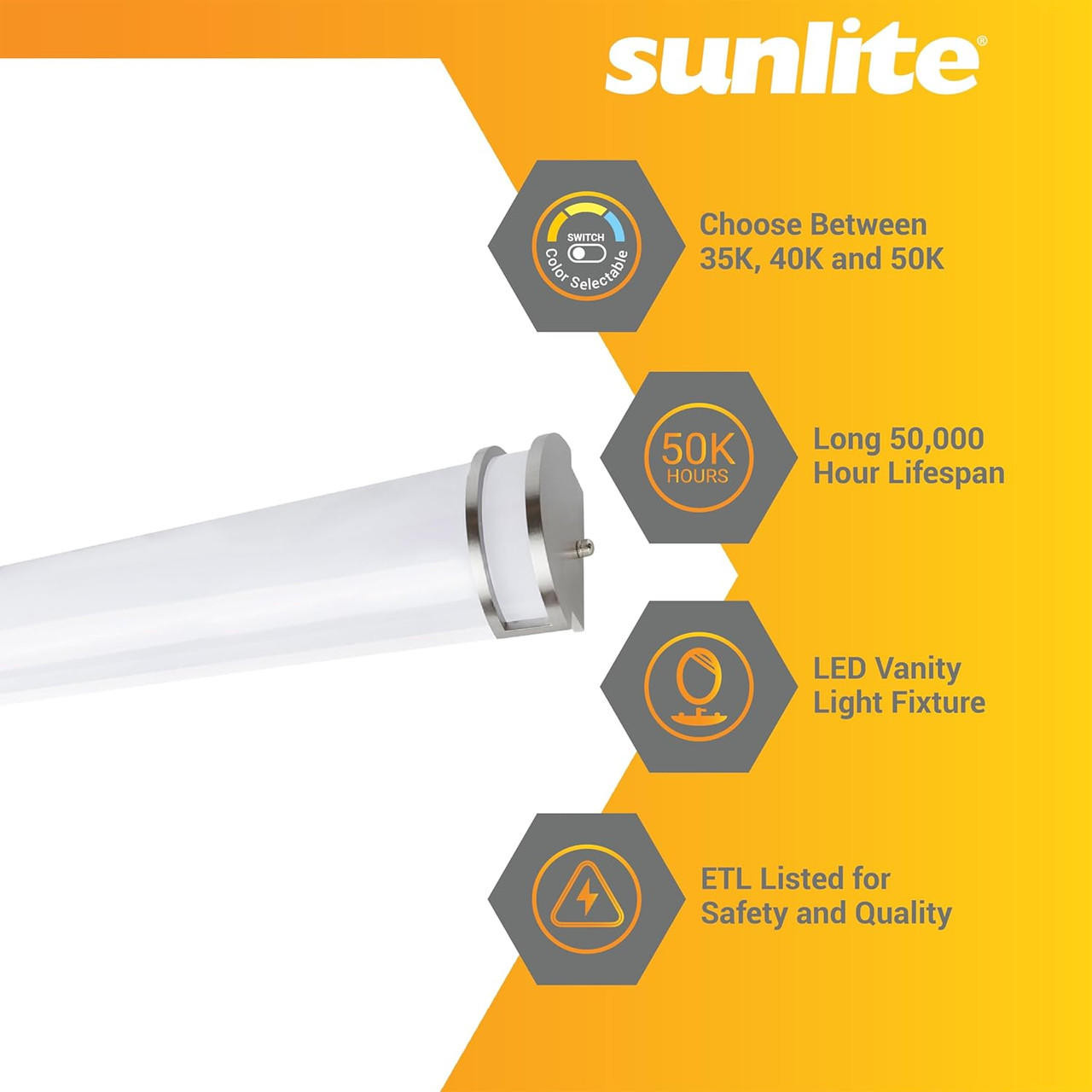 Sunlite 81492-SU | 36" Modern Linear LED Bar Vanity Fixture
