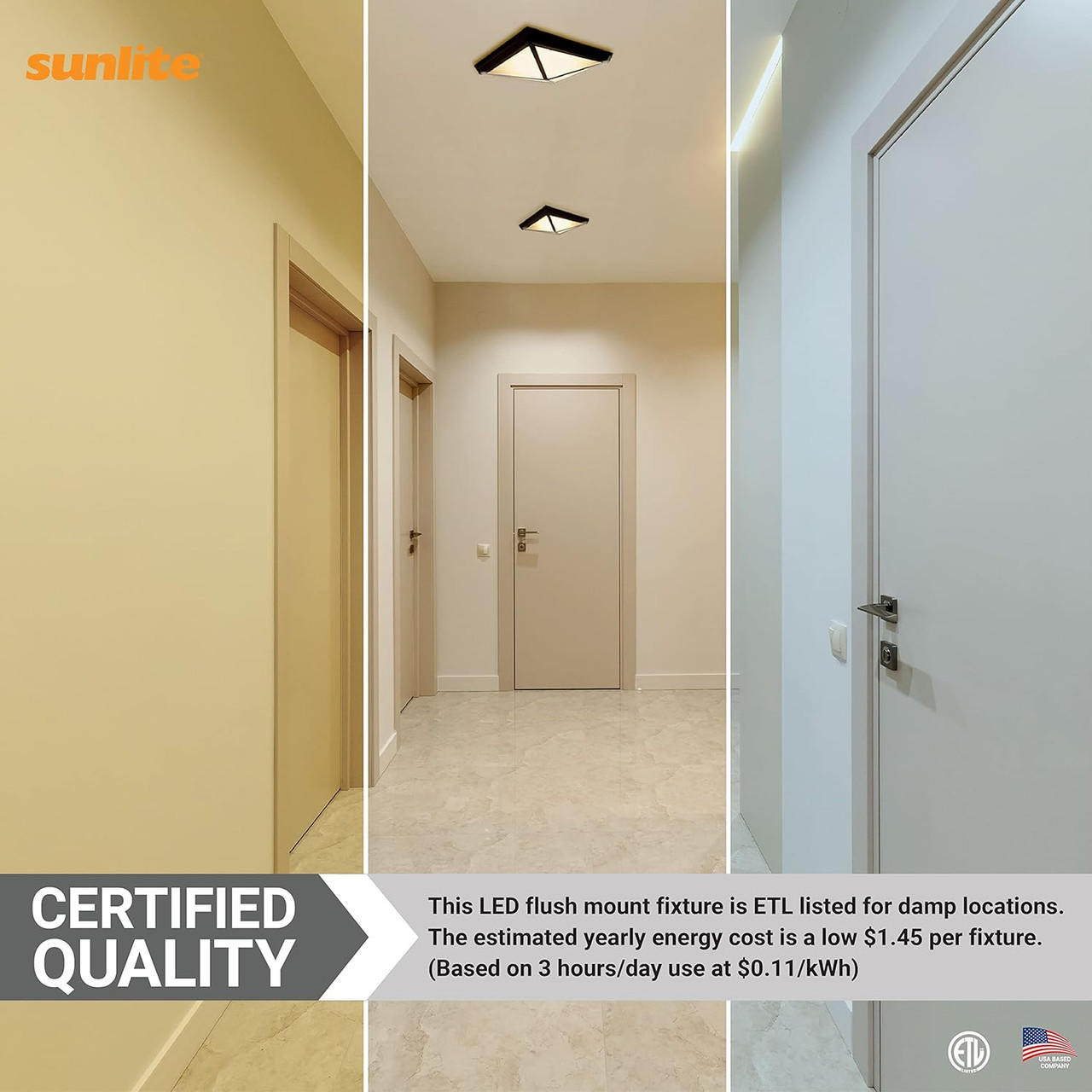 Sunlite 81328-SU | Black Pyramid LED Ceiling Decorative
