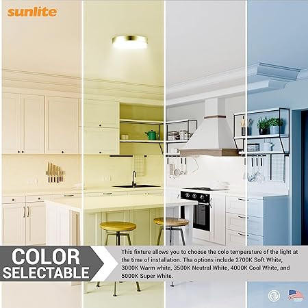 Sunlite 49154-SU | Brushed Nickel Round Ceiling Light Fixture
