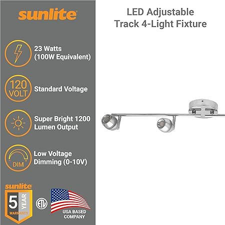 Sunlite 81146-SU | Chrome Track Ceiling Light Fixture