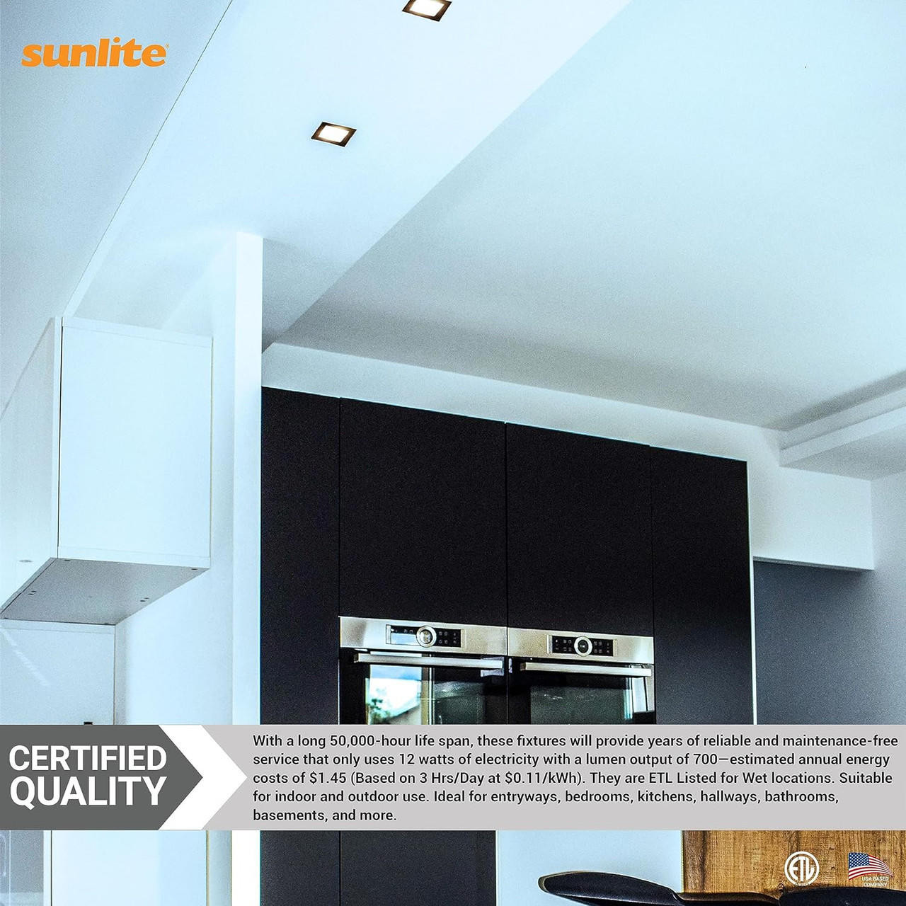 Sunlite 87805-SU 4" Slim LED Downlight | Wet Rated | Easy Install
