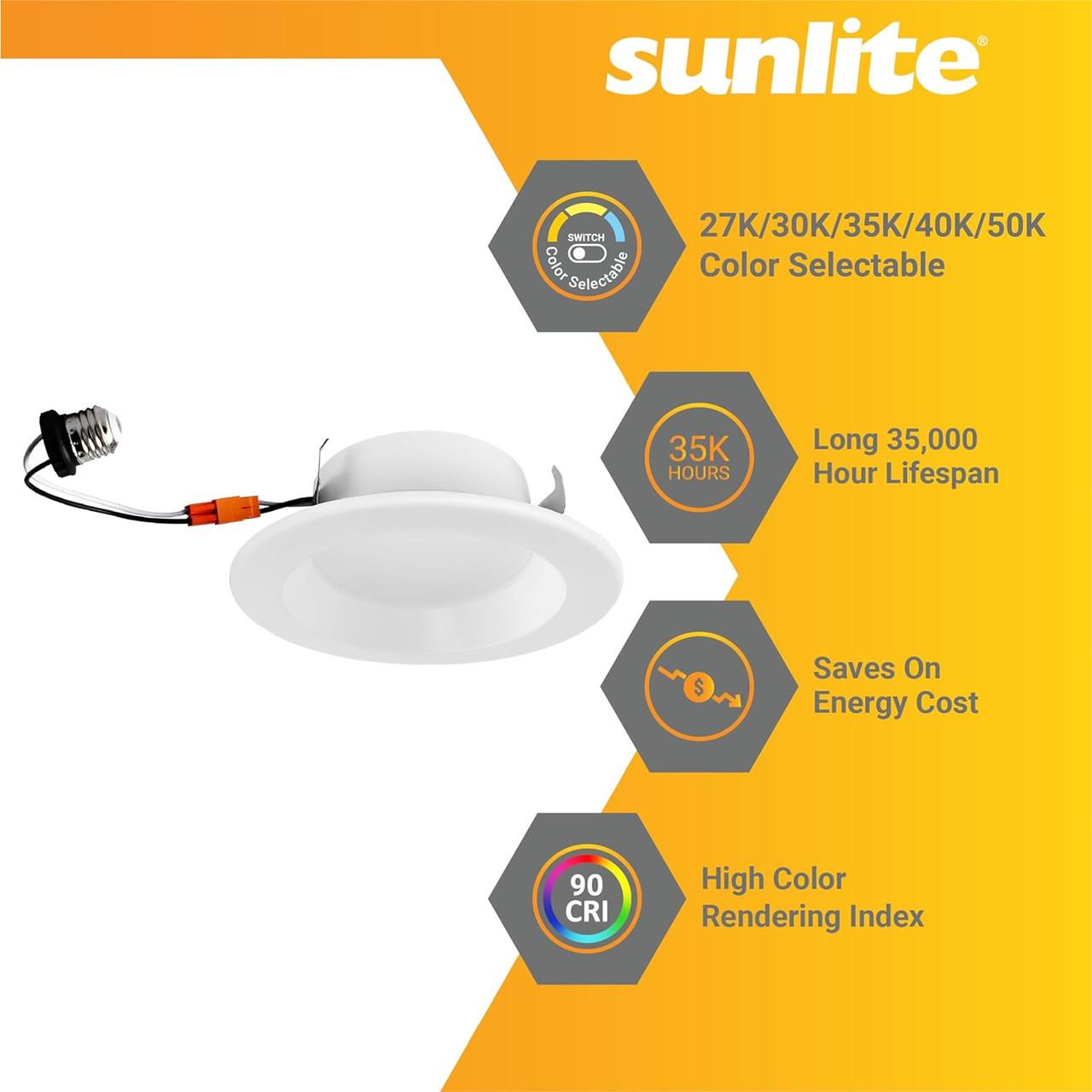 Sunlite 87792-SU 4" LED Downlight | Energy-Efficient Retrofit | CCT