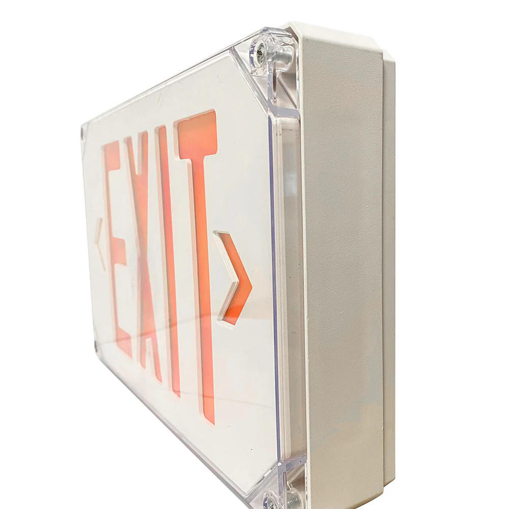 Wet Location LED Exit Sign with Emergency Battery Backup