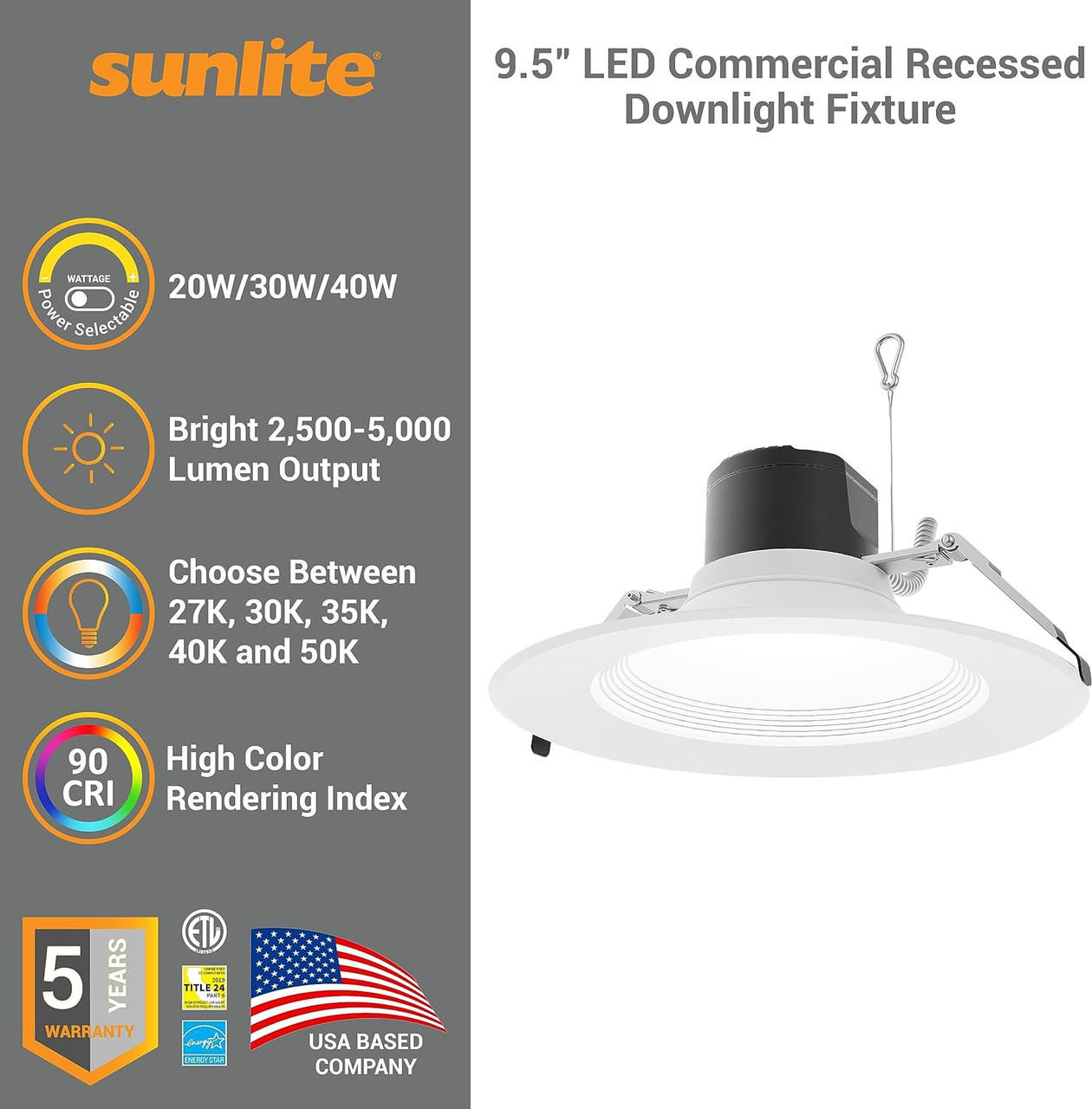 Sunlite 87811-SU LED Downlight | Commercial Grade Flexible CCT