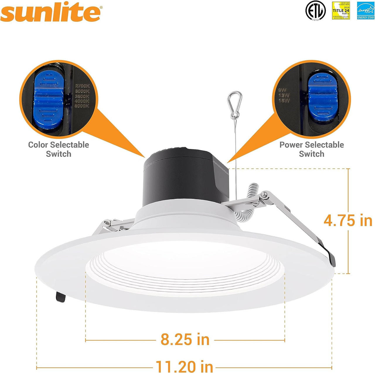 Sunlite 87811-SU LED Downlight | Commercial Grade Flexible CCT