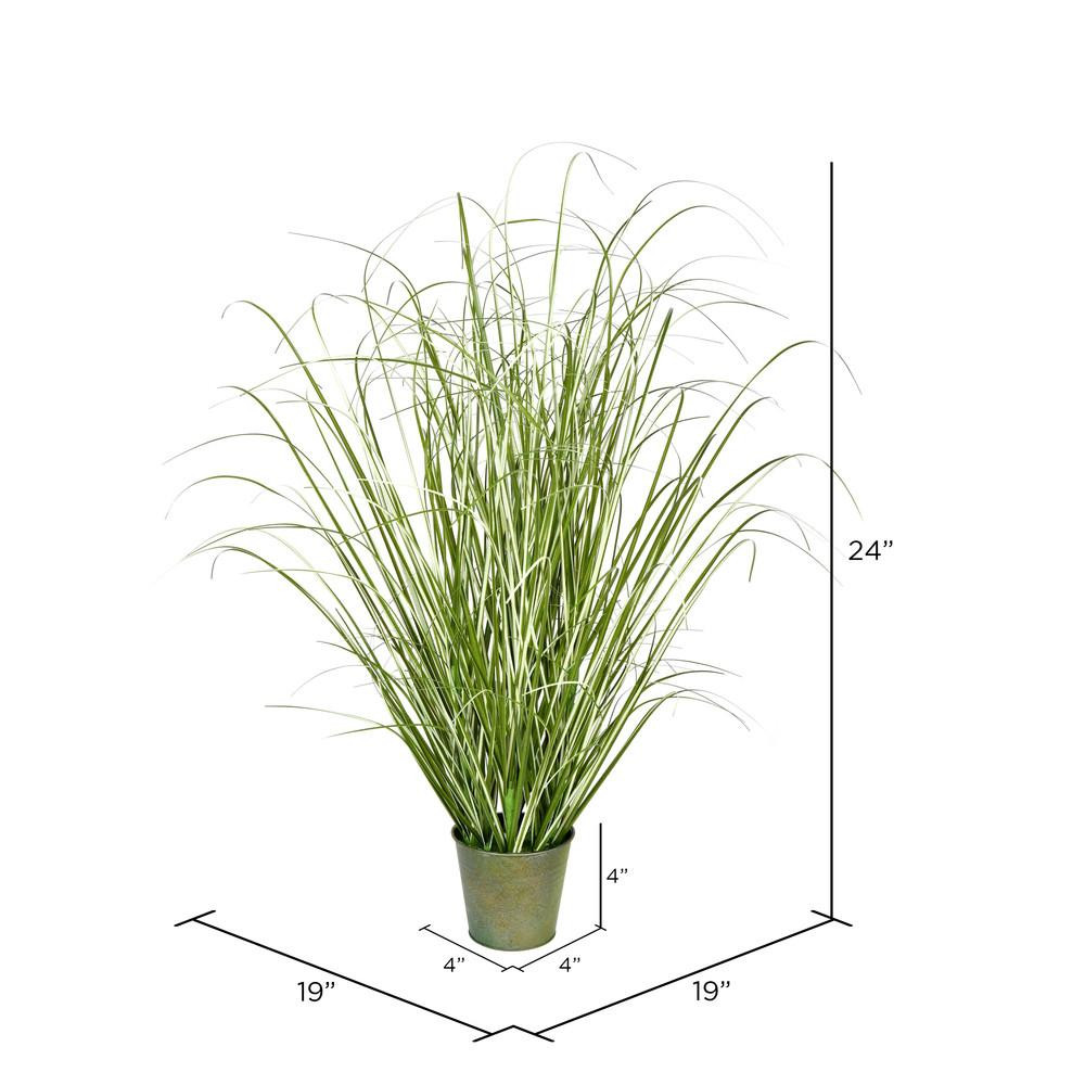Vickerman TD190524 | 2ft Native Green Grass In Iron Pot