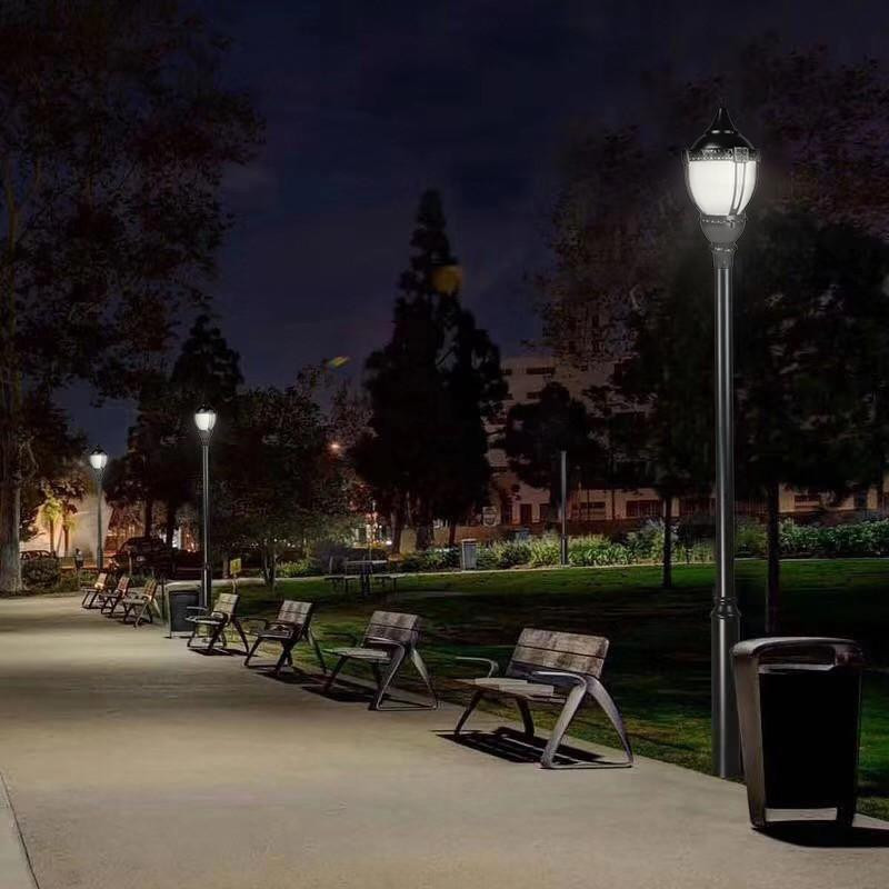 Designer Black Street Light Post Top Fixture | 60W LED Max