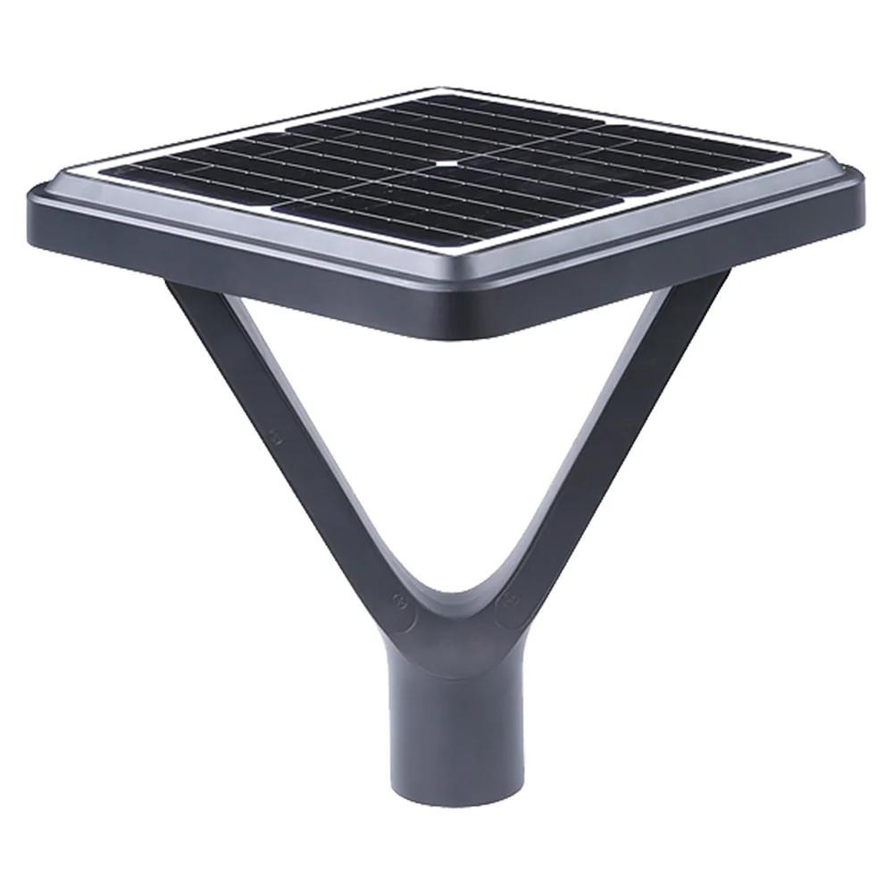 Modern 12W Black Solar Powered LED Lamp Post Top Light | 5000K