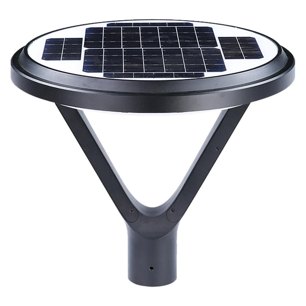 19" Black Solar Powered LED Lamp Post Top Light 12W | 5000K