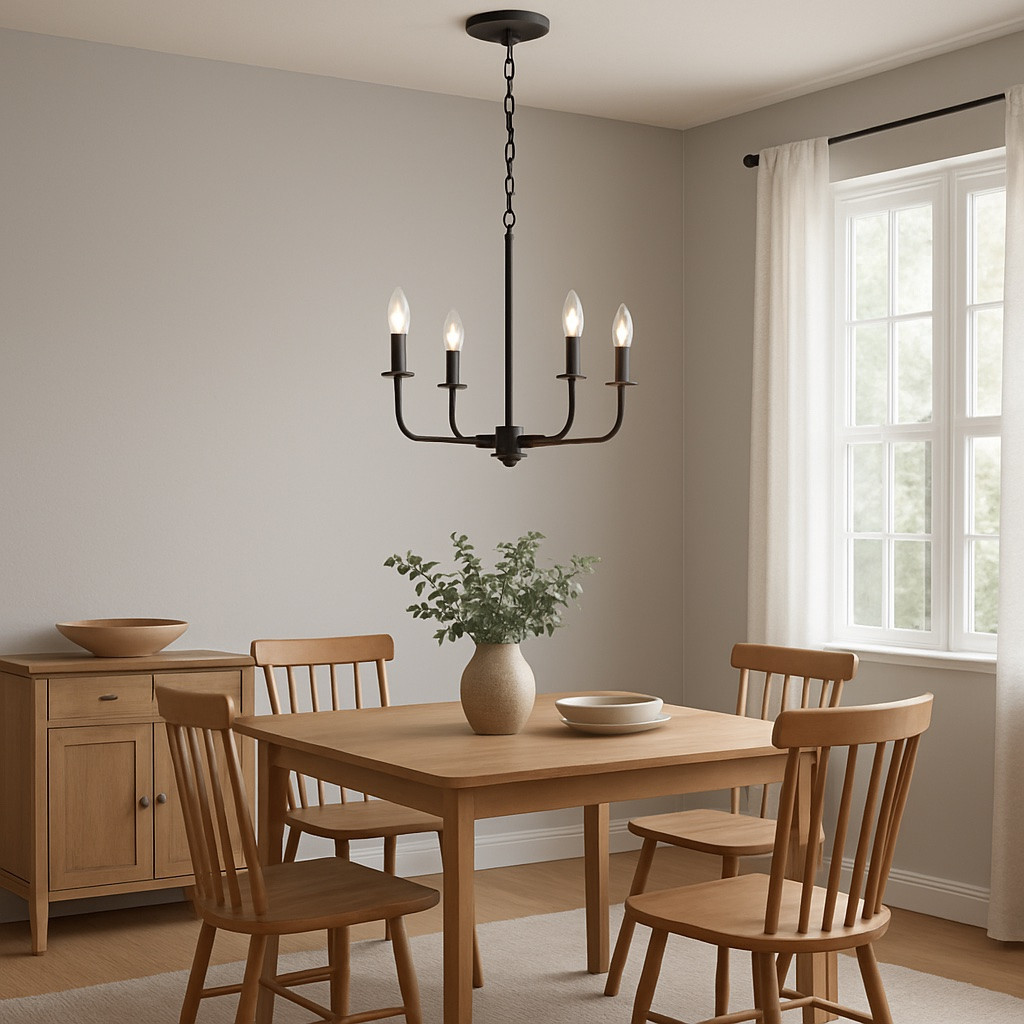 Trans Globe 11655 BK | 5-Light Candelabra Pendant Light