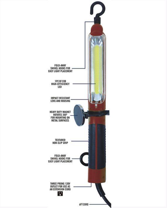 Cyber Tech LF8WL/WW | LED Trouble Light - 5000K - Magnetic Base