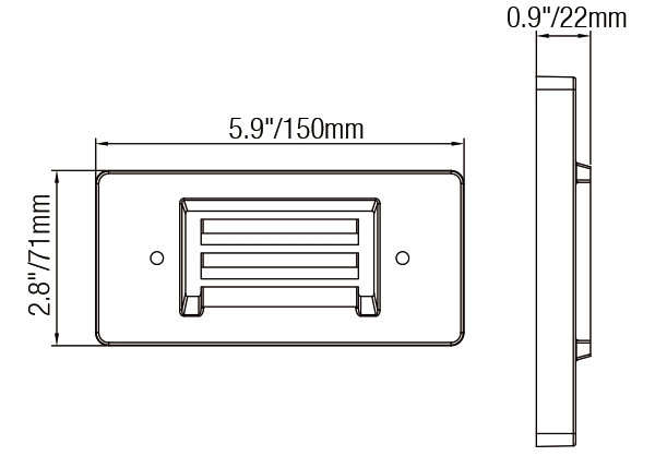 6" Outdoor Brass Grill Rectangle LED Step Light – Low Voltage