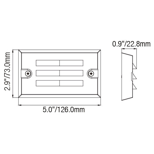 5" Rectangle Louvered Brass Step Light – Outdoor 12V LED